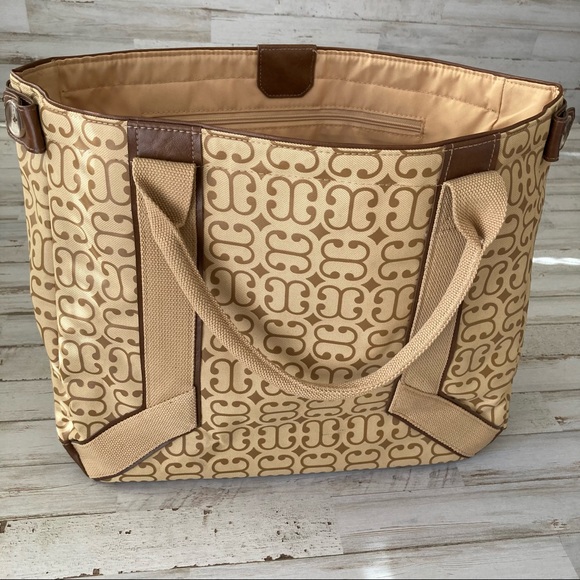 Soren | Bags | Vintage Soren Beach Tote Bag Brown Beige Double Handle ...
